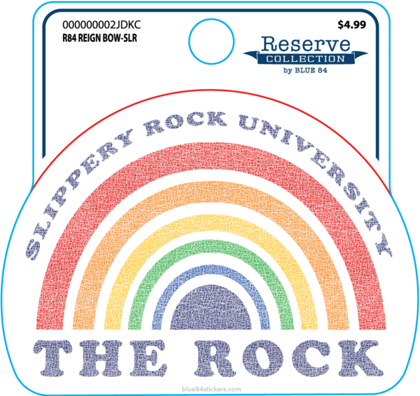 The Rock SGA Bookstore -BLUE 84 REIGN BOW SCREEN-COLLEGE STICKER